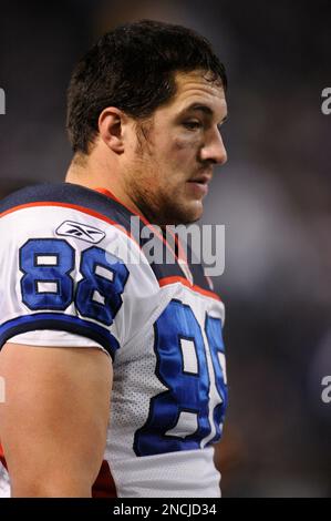 Buffalo Bills tight end Jonathan Stupar warms up before the start of an ...