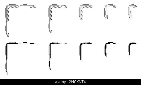 Set of tech corner isolated on white background. Vector design element ...