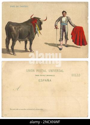 Spanish bullfighter or matador, 19th century. Torero in montera cap ...