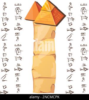 Ancient Egypt papyrus part cartoon vector illustration. Ancient paper ...