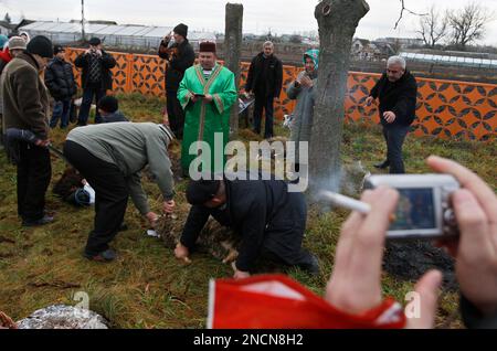 sacrifice of ram during celebration of Al-Adha Stock Photo - Alamy