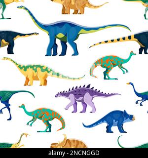 Cartoon dinosaurs isolated characters. Struthiosaurus, Jaxartosaurus ...