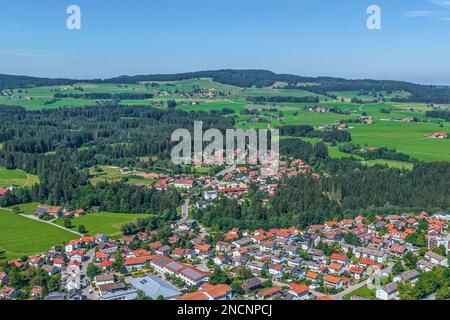 The region around Buchenberg in the Allgaeuer Seenland from above Stock ...