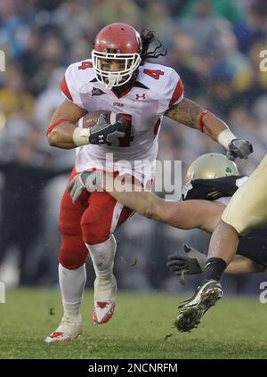 Utah running back Matt Asiata (4) celebrates after scoring a touchdown ...