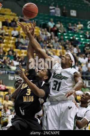 Southern Miss forward Josimar Ayarza (3) shoots as Memphis forward D.J ...