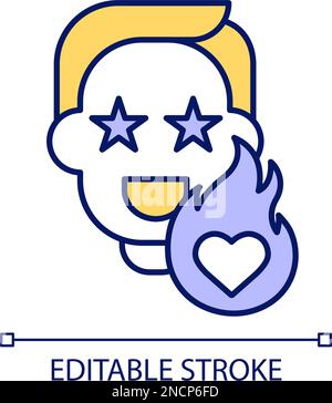 Excited face icon. Outline Excited face vector icon for web design ...