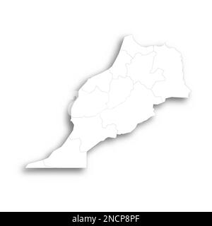 Vector blank map of Morocco with regions and administrative divisions. Editable and clearly ...