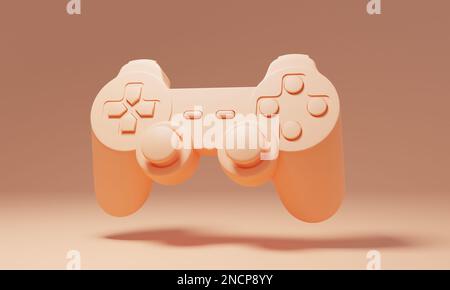 Levitating console gamepad on same color background. 3D rendering ...