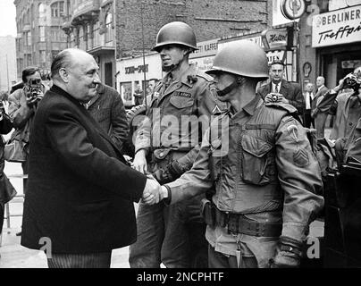 Oct. 28, 1961. An American soldier monitors the movements of Soviet ...