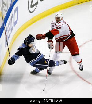 Carolina Hurricanes' Jay Harrison (44) and New York Rangers' Brandon ...