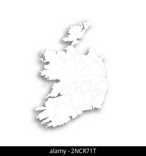 Vector blank map of Ireland with counties and administrative divisions ...