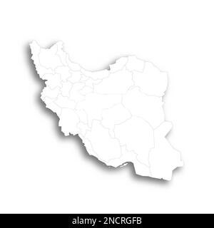Vector blank map of Iran with provinces and administrative divisions, and neighbouring countries ...