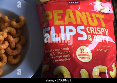 Copenhagen /Denmark/15 February 2023/Peanut flips crispy & tasty in ...