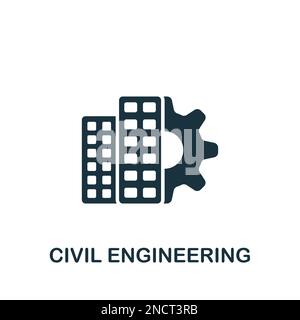 Civil engineering icon. Monochrome simple sign from engineering ...