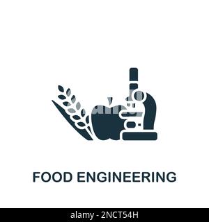 Food engineering icon. Monochrome simple sign from engineering ...