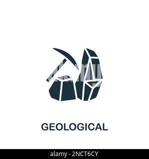 Geological icon. Monochrome simple sign from engineering collection ...