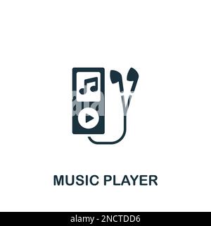 Music player icon. Monochrome simple sign from entertainment collection ...