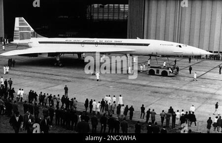 Concorde Aircraft prototype 2 at BAC Filton Bristol Brabazon Hanger ...