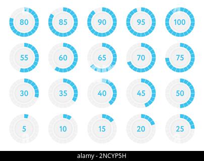Percentage infographic progress diagrams circles. Blue percent pie ...