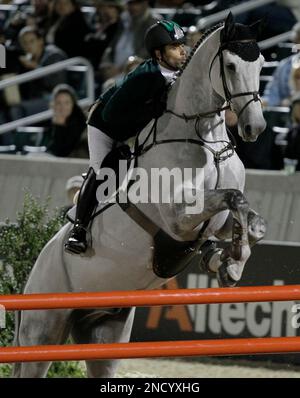 Kamal Bahamdan from Saudi Arabia in action on the horse Vonka A Stock ...
