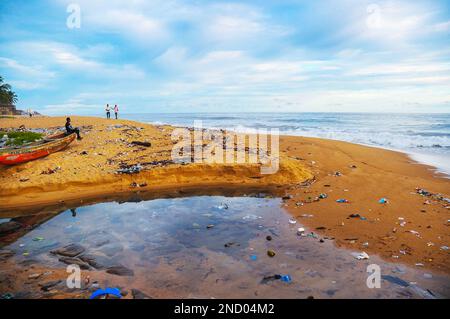 Monrovia Liberia Atlantic ocean beach trash pollution. Monrovia ...