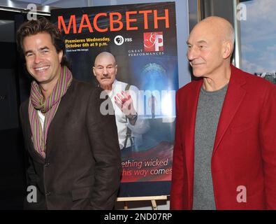 Director Rupert Goold, left, and actor Sir Patrick Stewart attend the ...