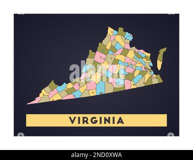 Virginia map shape, united states of america. Flat concept icon symbol ...