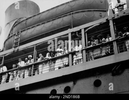 Mahatma Gandhi aboard the S.S. Rajputana with AP reporter James A ...