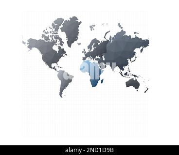 World map continents. Mercator projection. Alive vector illustration ...