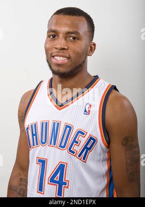 Oklahoma City Thunder's Daequan Cook poses for a photo during media day ...