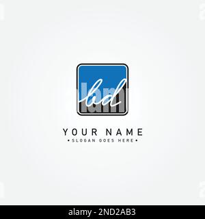 B, D, BD Initial letter handwritten and signature vector image template ...