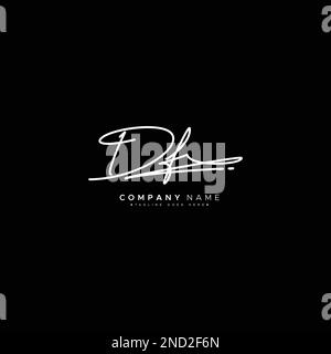 Initial Letter DF Logo - Hand Drawn Signature Logo - Simple Vector Logo ...