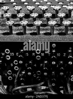 A closeup of a rare German World War II 'Enigma' machine keyboard Stock ...