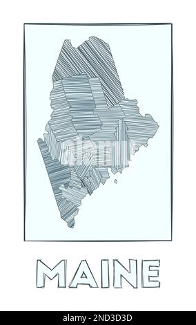 Maine state map. US state map. Maine silhouette symbol. Vector ...
