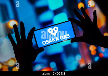 In this photo illustration, the Osaka Gas logo is seen displayed on a ...