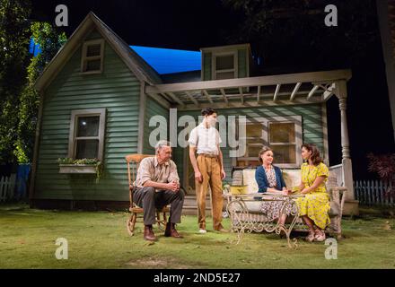 l-r: Bill Pullman (Joe Keller), Jenna Coleman (Ann Deever), Sally Field ...