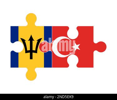 Connected puzzle of flags of Barbados and Turkey, vector Stock Vector ...