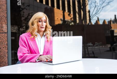 Transgender business woman lifestyle moments in downtown, Los angeles ...