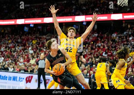 Michigan's Will Tschetter (42) against Wisconsin during the second half ...