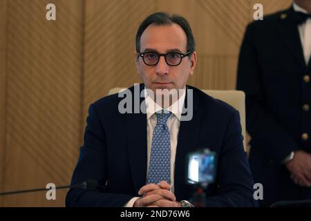 Palermo, Italy. 15th Feb, 2023. in the photo the president of ...