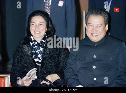 Prince Norodom Sihanouk and his wife Norodom Monineath shown around 1968. (AP Photo Stock Photo ...