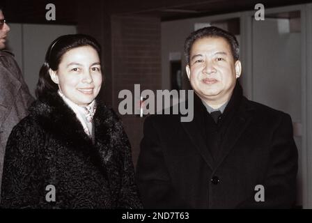 Prince Norodom Sihanouk and his wife Norodom Monineath shown around ...