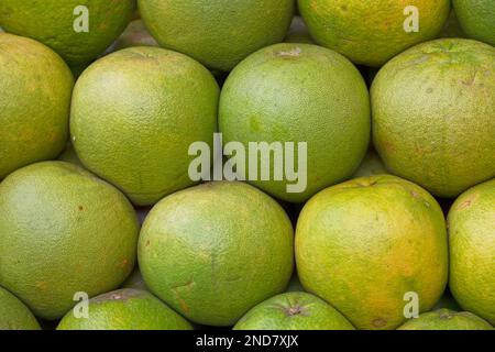 Close-up on a stack of Pomelos for sale on a market's stall Stock Photo ...