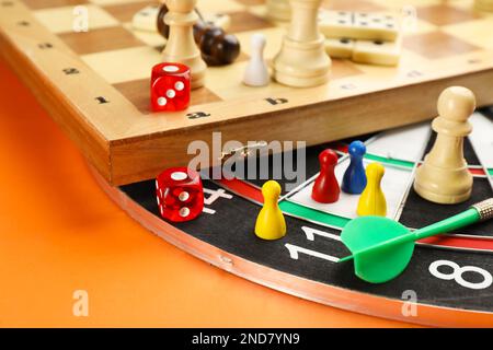 Components of board games as background, closeup Stock Photo - Alamy