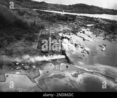 Japanese base at Dublon Island Truk in February 1944 Stock Photo - Alamy