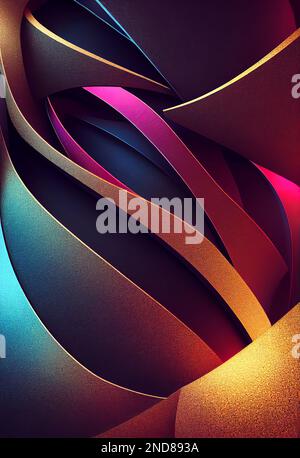 Gold and magenta wavy shapes abstract background. Decorative vertical ...