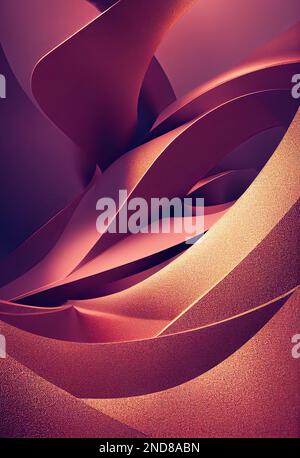 Gold and violet wavy shapes abstract background. Decorative vertical ...