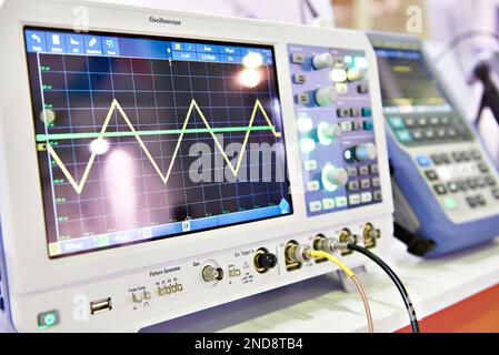Modern mixed signal oscilloscope in laboratory Stock Photo - Alamy