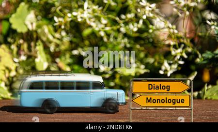 Street Sign the Direction Way to Dialog versus Monologue Stock Photo ...