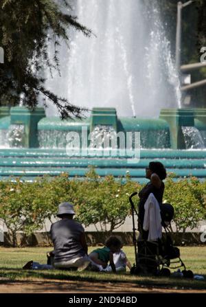 William Mulholland memorial fountain in Los Angeles, CA, USA Stock ...